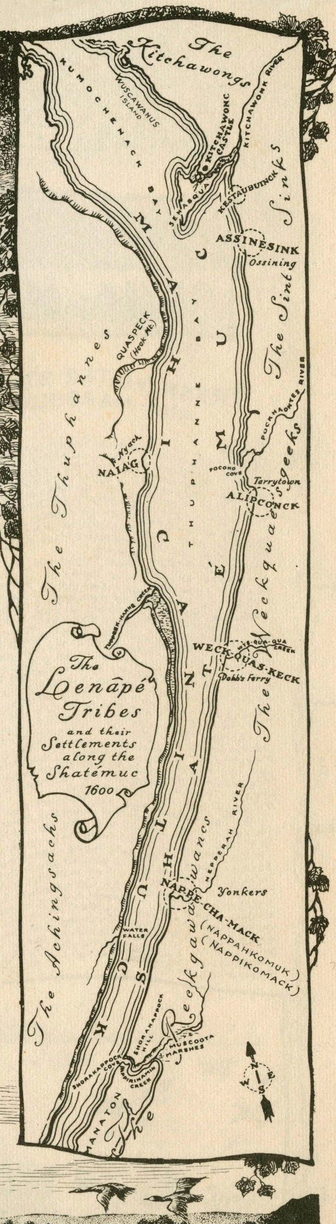 Lenape Settlement Map, circa 1600 – CROTON