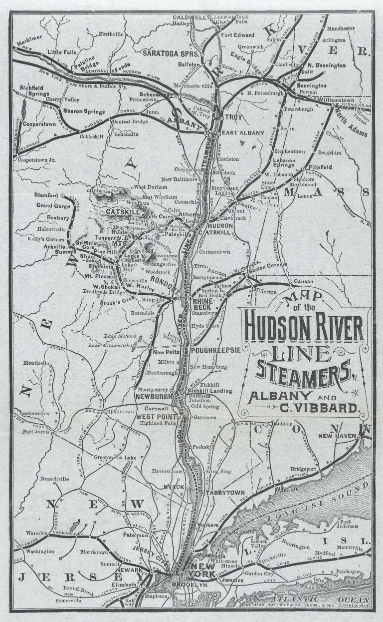 Map of the Hudson River Line Steamers, 1883 – CROTON