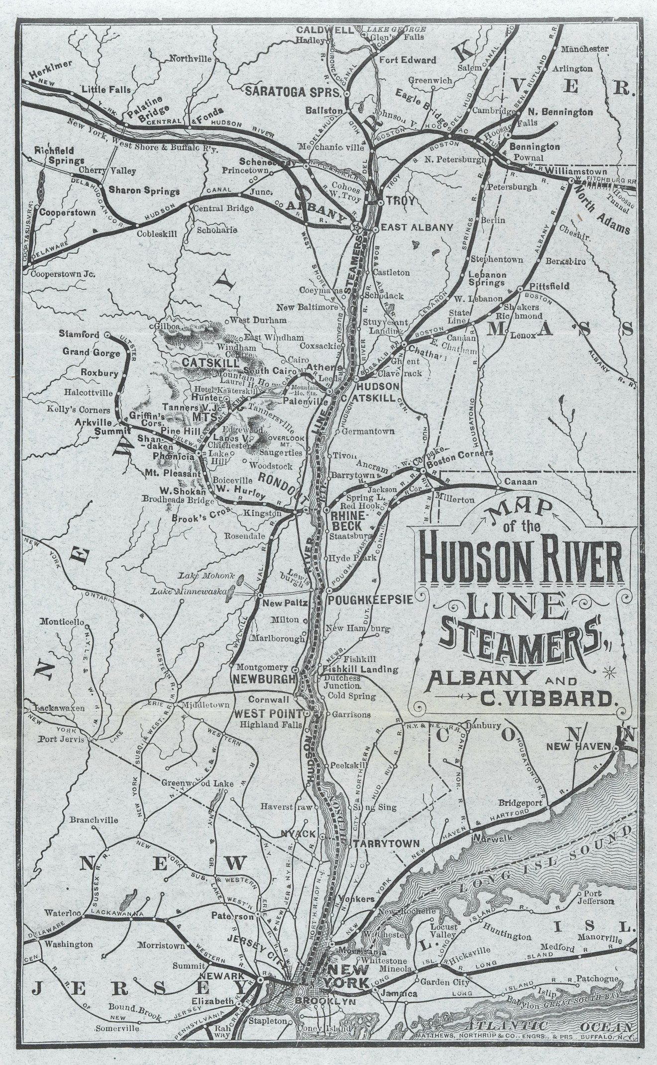 Map of the Hudson River Line Steamers, 1883 – CROTON